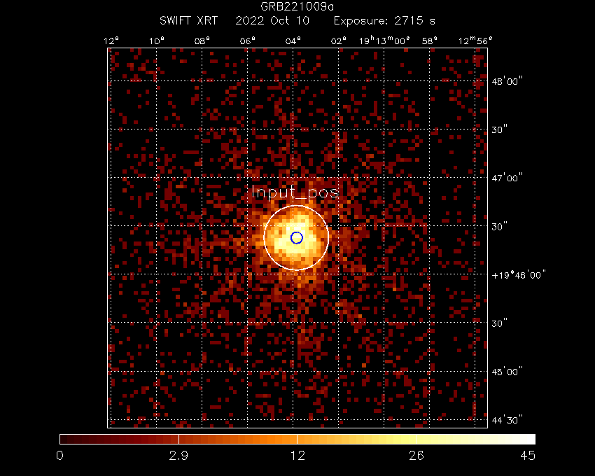 UKSSDC | Unenhanced Swift-XRT position for GRB 221009A UKSSDC | Unenhanced Swift-XRT position for GRB 221009A